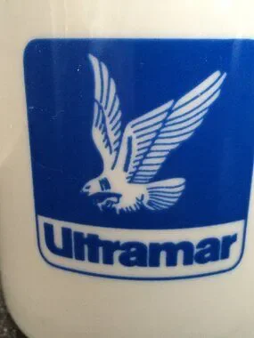 Unbranded | Dining | Ultramar White Coffee Mug Blue Logo | Poshmark